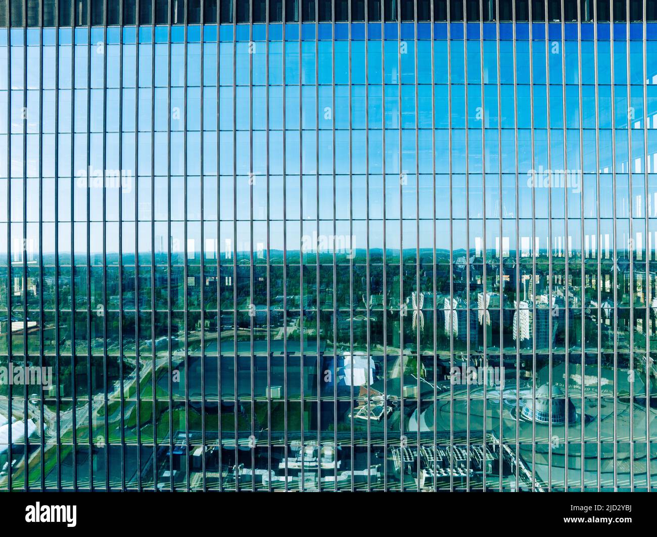 Aerial photo of “Spodek” arena complex and modern city center of ...