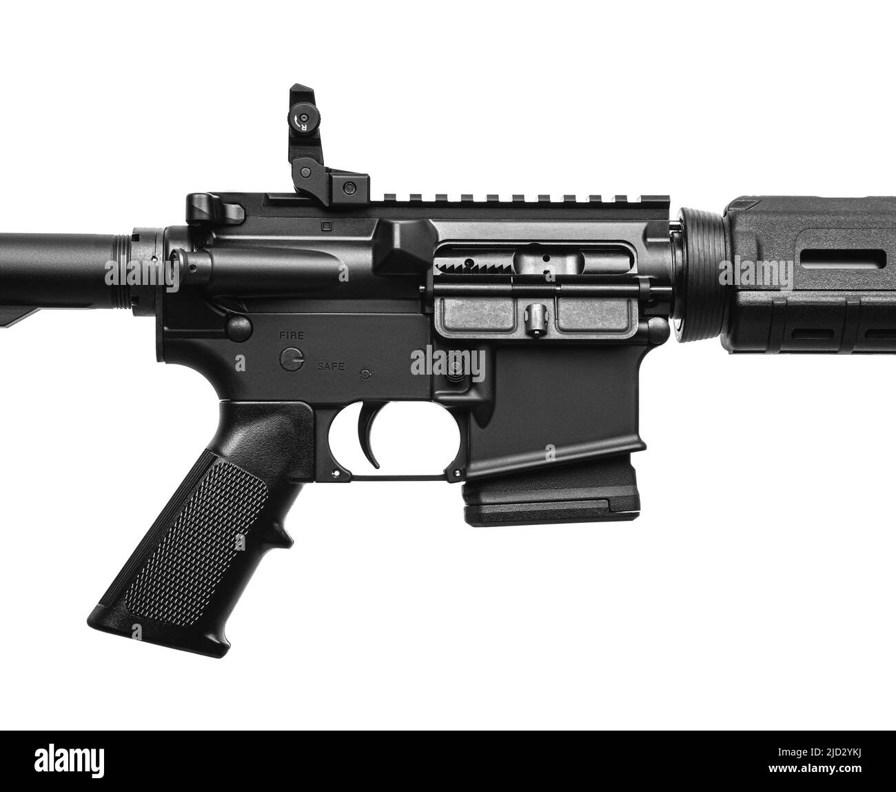 Modern automatic rifle isolated on white background. Weapons for police ...