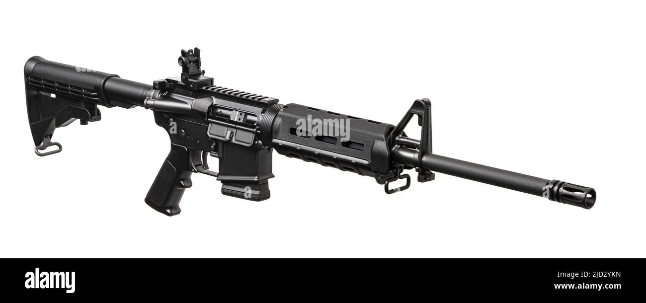 Modern automatic rifle isolated on white background. Weapons for police ...