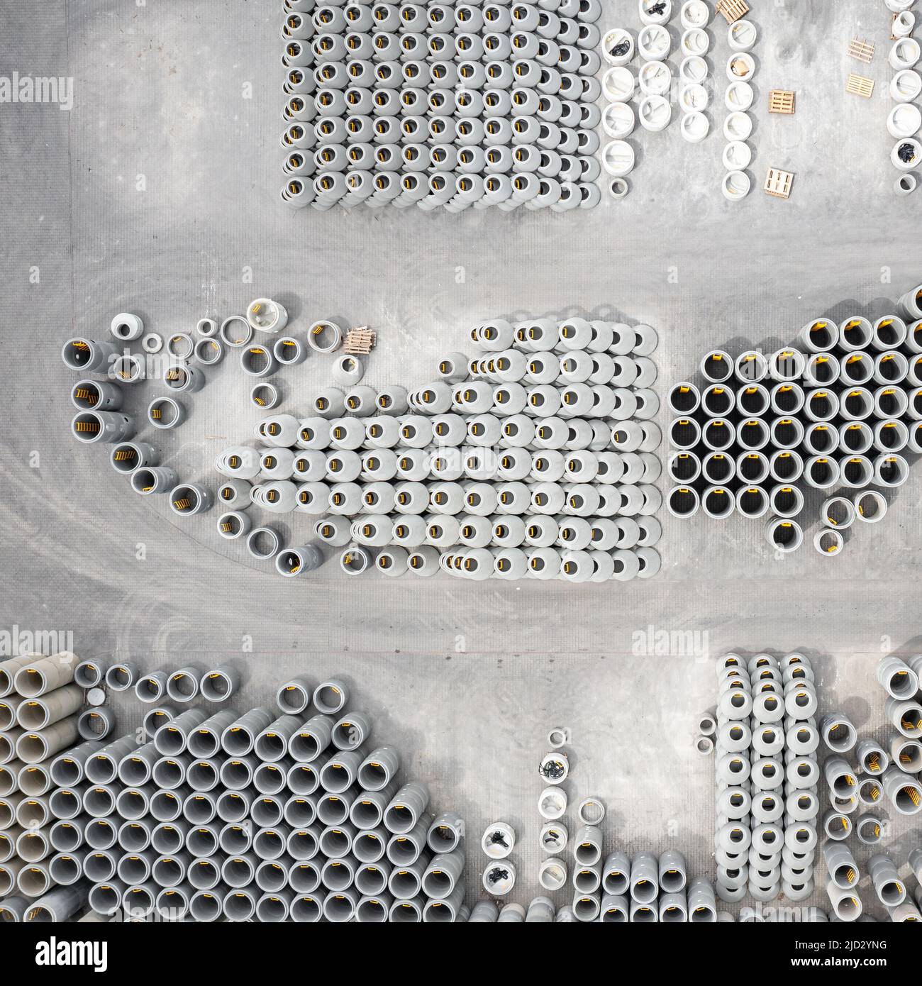 Cement Factory. Industrial Background. Aerial View of Cement Production ...