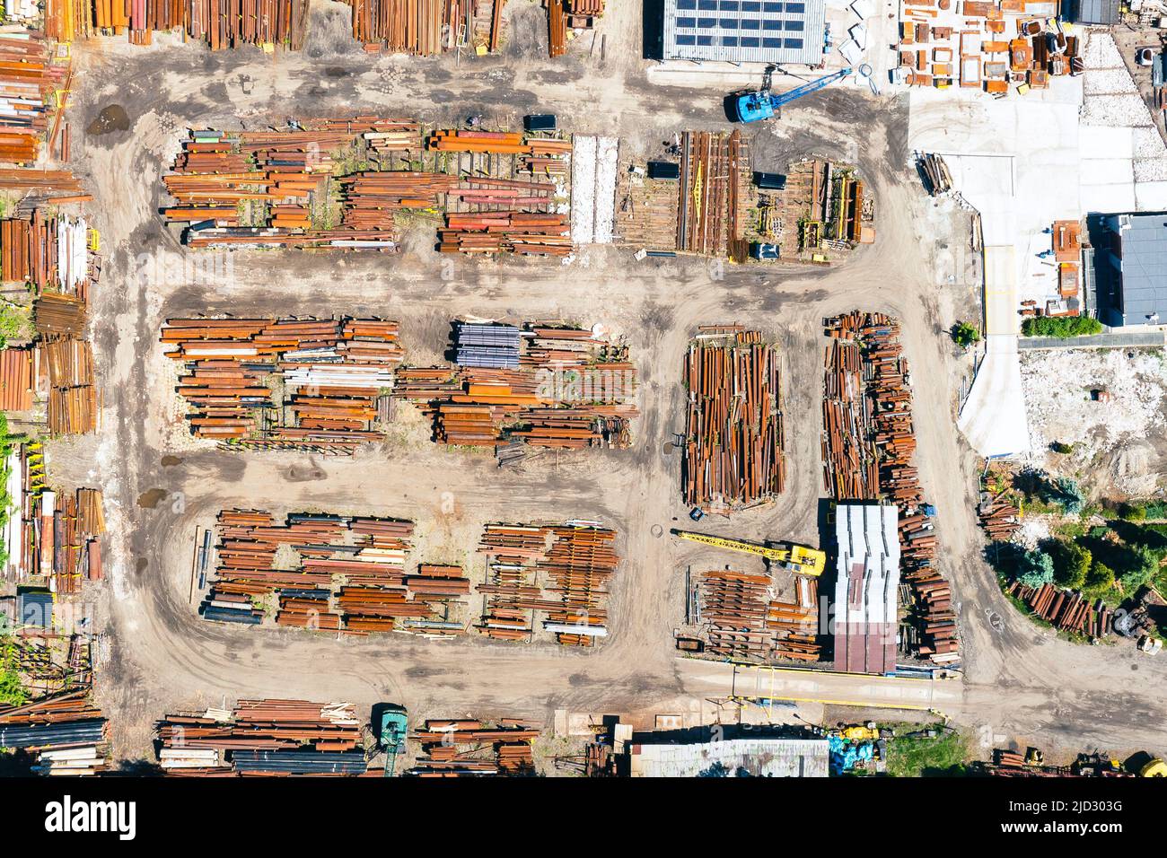 Steel Storage Place Aerial View Stock Photo - Alamy