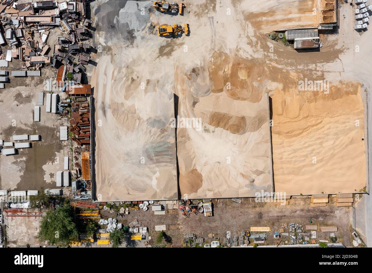 Cement Factory. Industrial Background. Aerial View of Cement Production ...