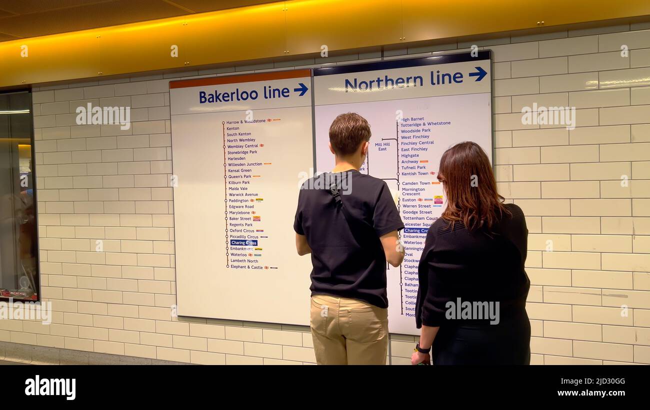 London Underground Stops at Bakerloo and Northern Line - LONDON, UK - JUNE 9, 2022 Stock Photo ...