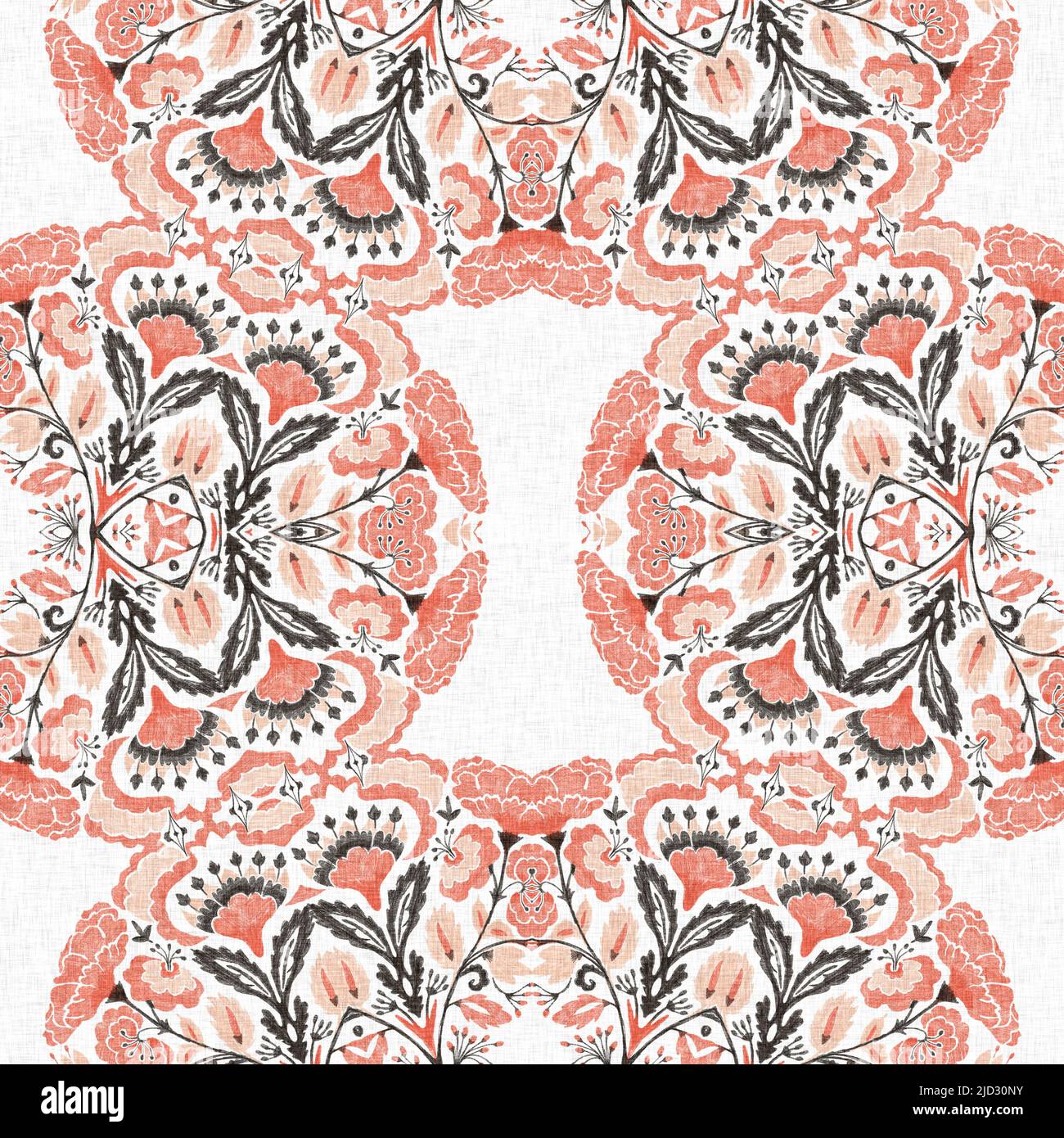Modern boho geometric floral quilt style seamless pattern. Shabby chic ...