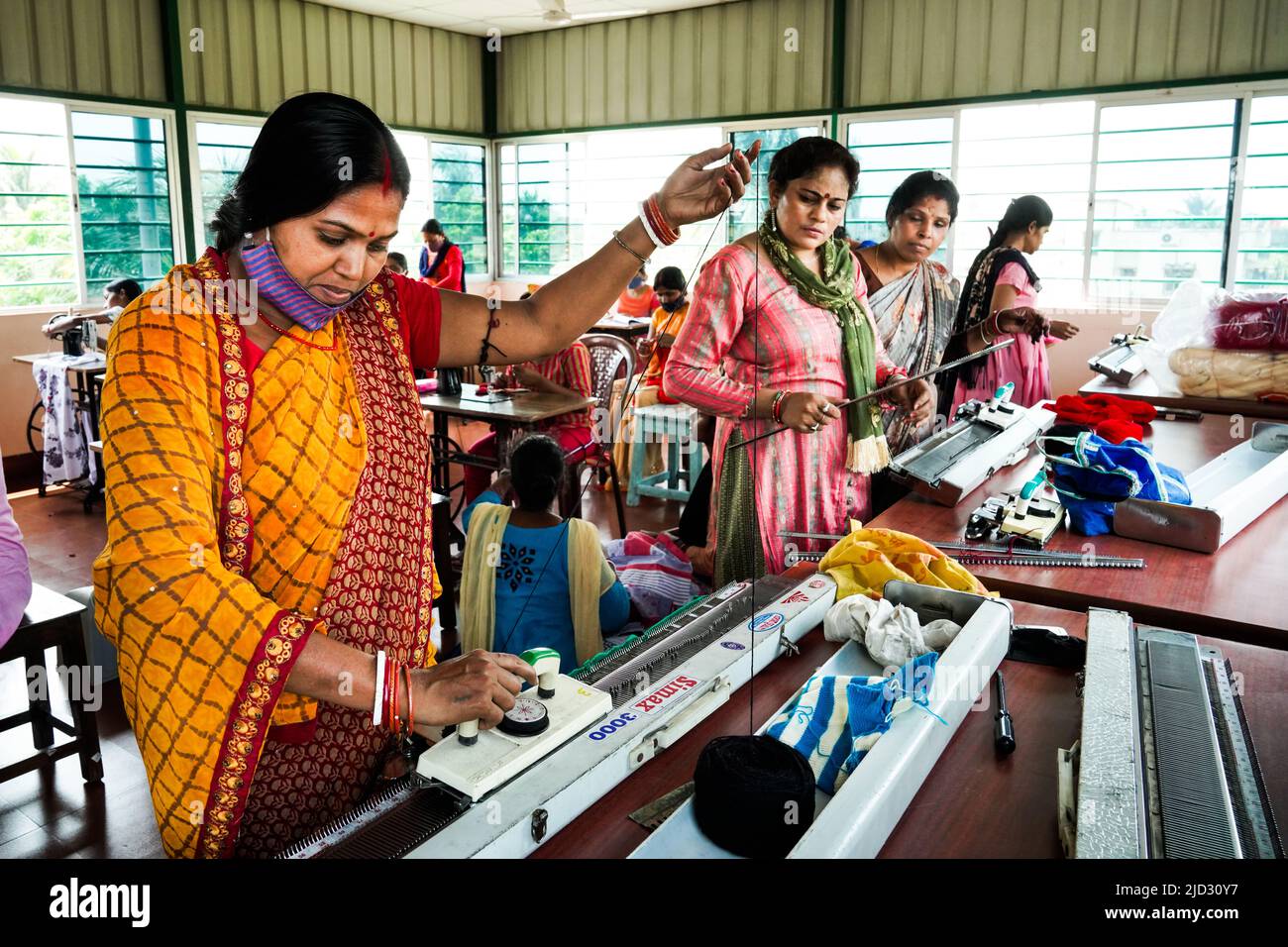 Sewing class women at Asha Deep Trust Self Help Center in Kolkata, West ...
