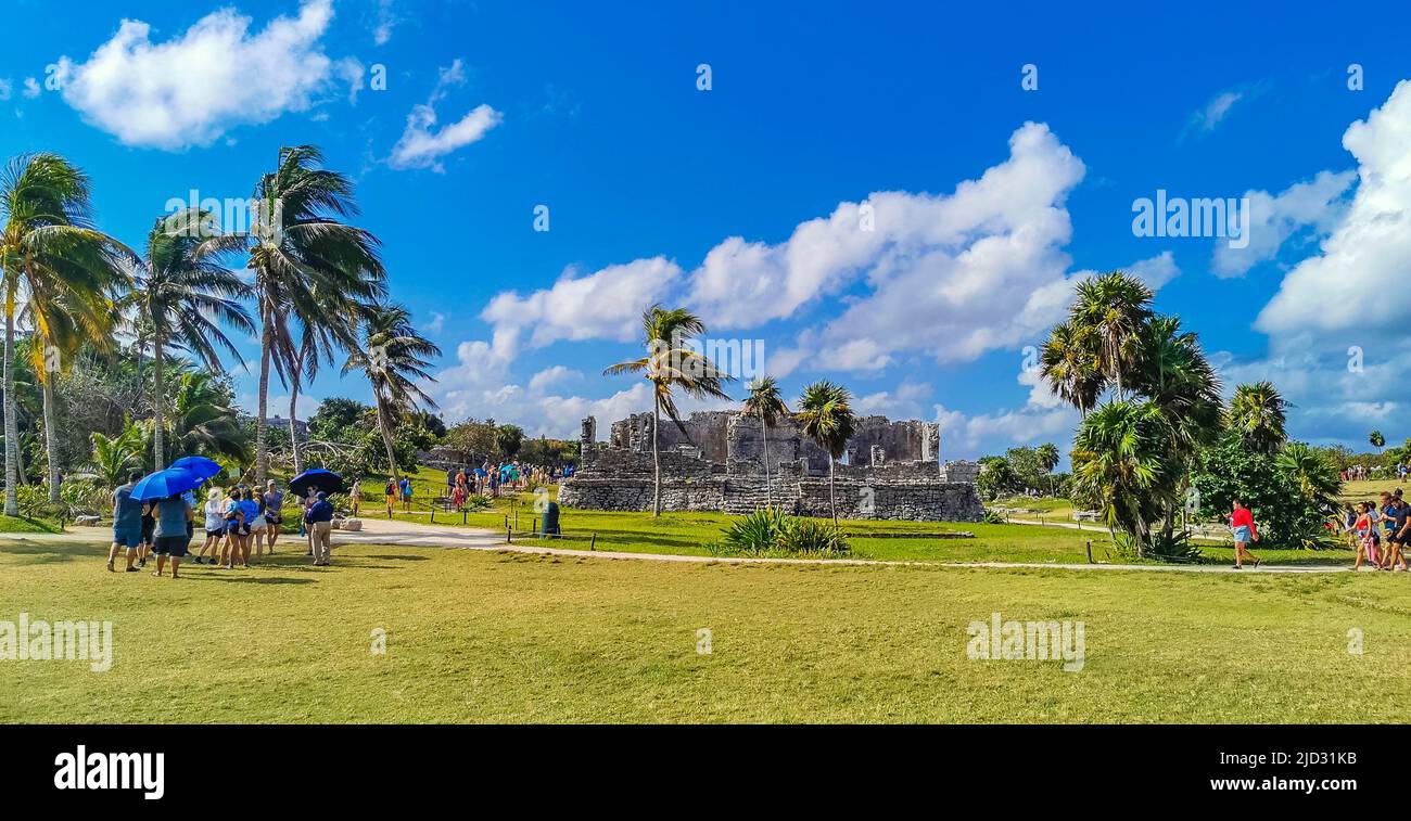 Tulum Mexico 21. February 2022 Ancient Tulum ruins Mayan site with ...