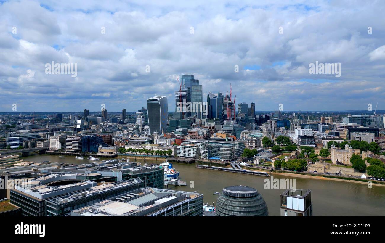 Amazing City of London from above - aerial view over London Skyline ...