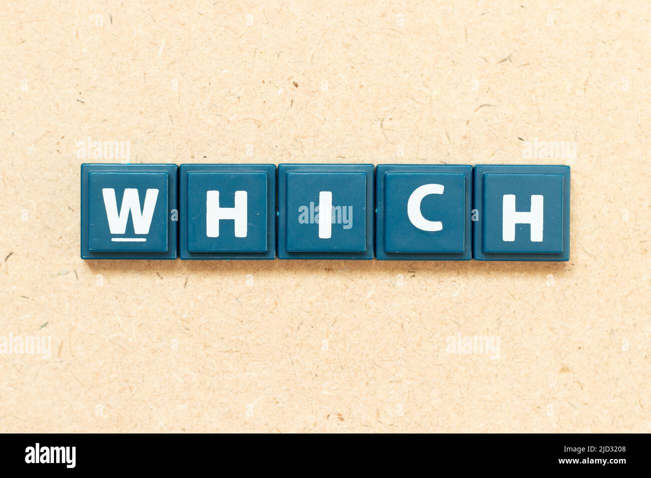 Tile alphabet letter in word which on wood background Stock Photo - Alamy