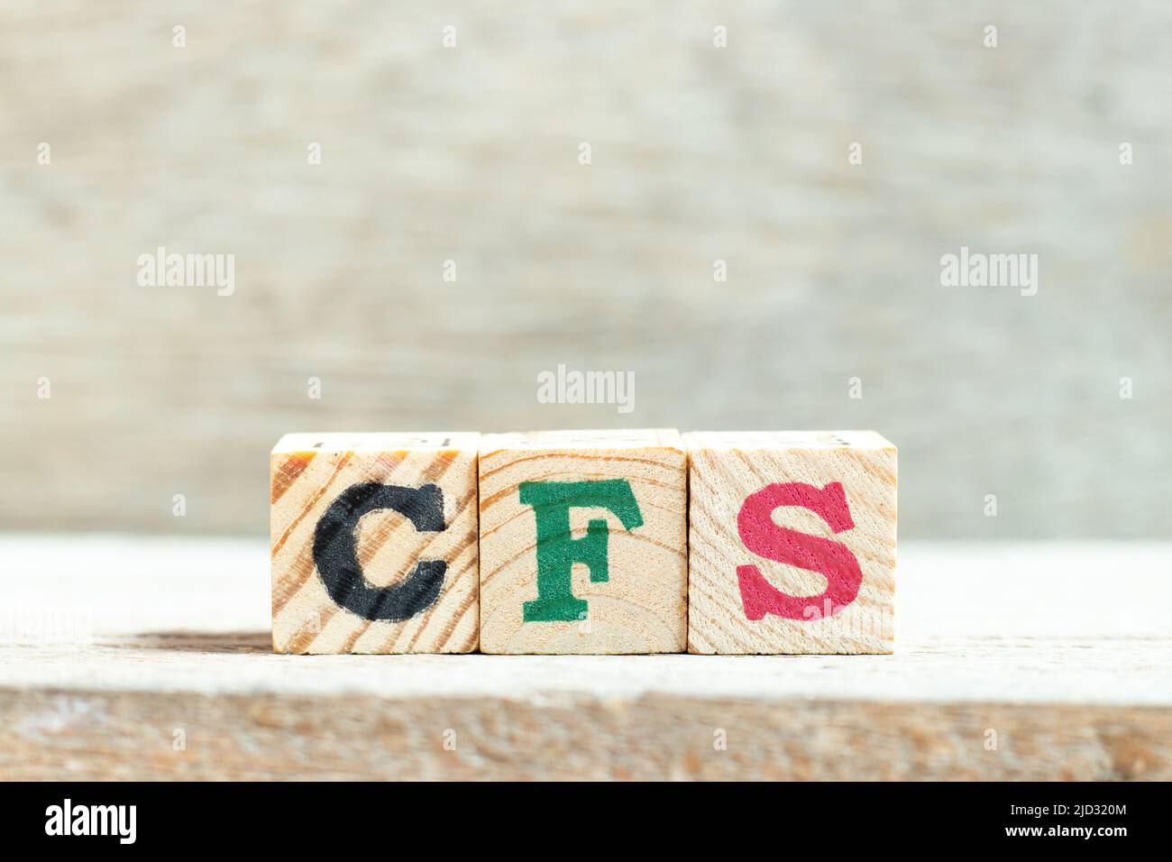 Alphabet letter block in word CFS (Abbreviation of Container Freight ...
