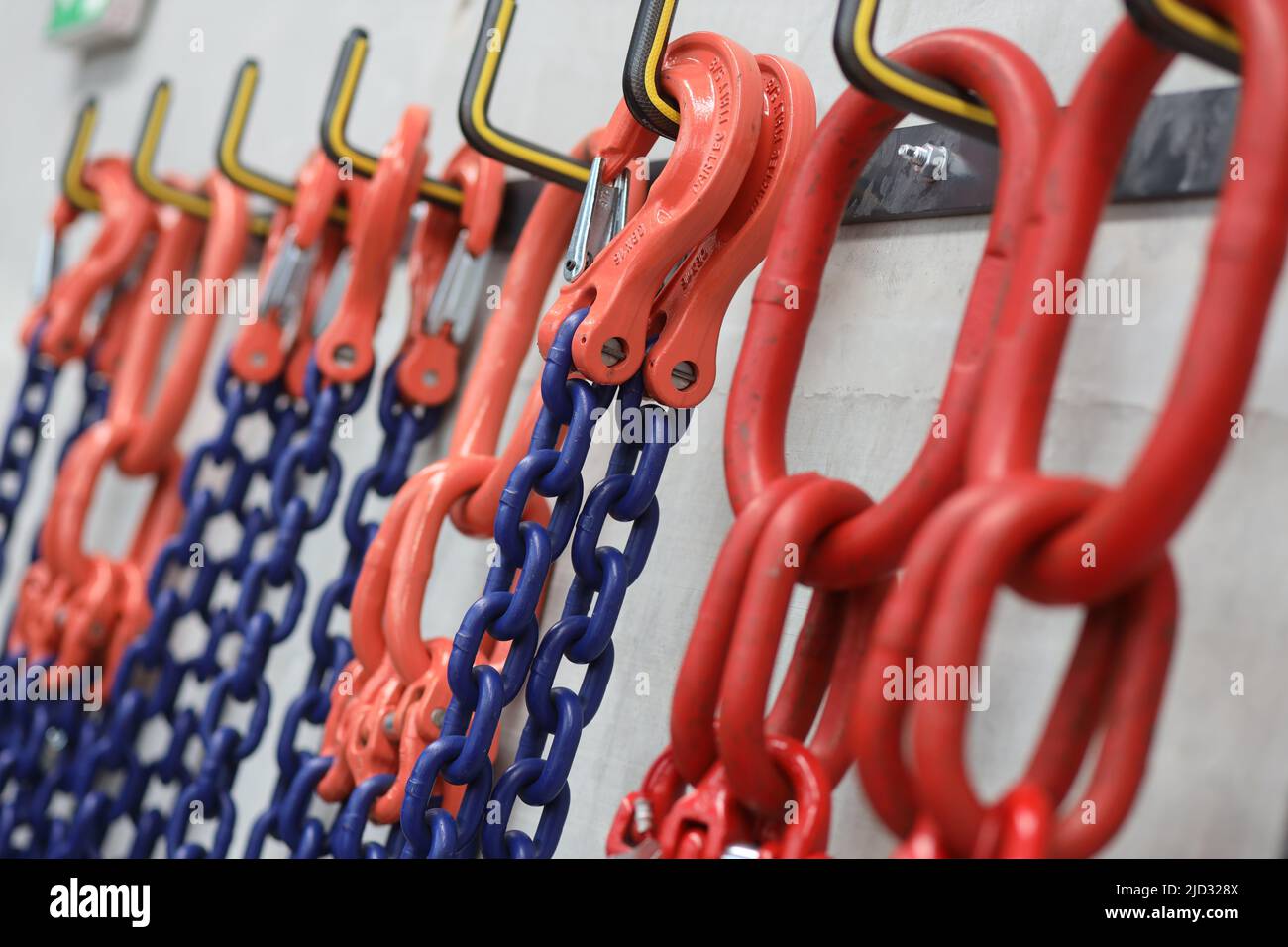 Wernigerode, Germany. 17th June, 2022. Chains hang in the new steam ...