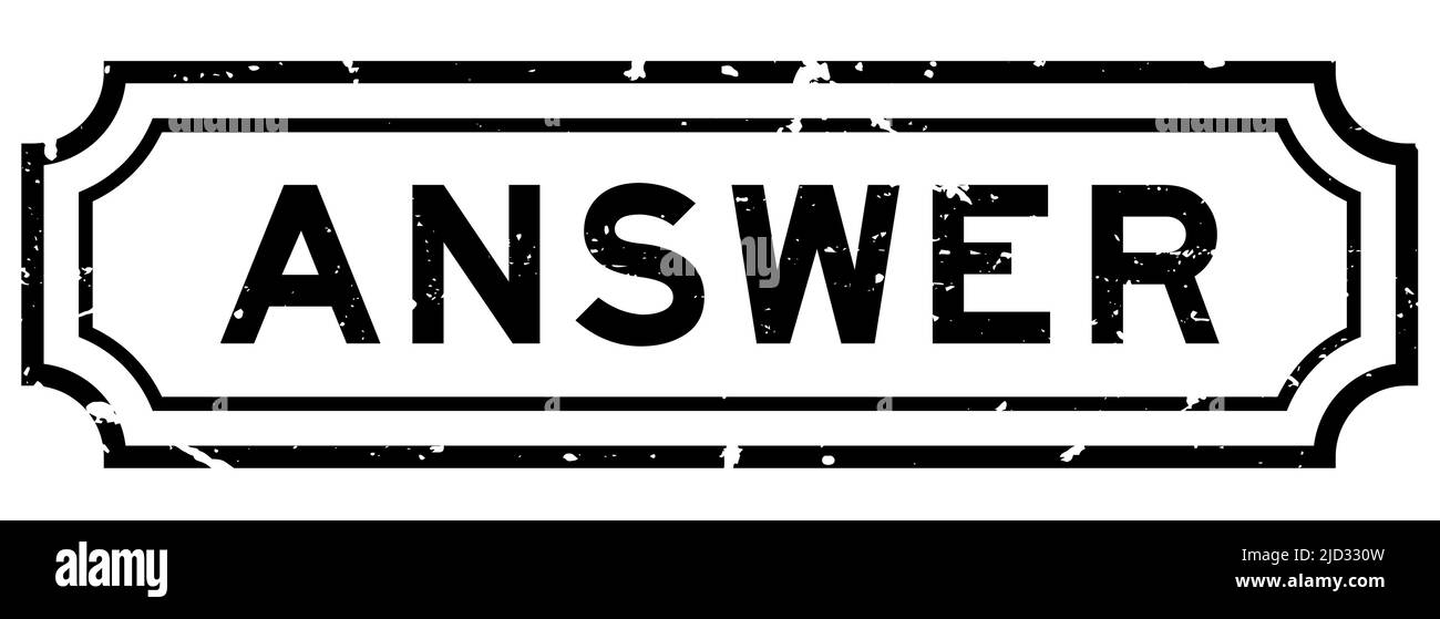 Grunge black answer word rubber seal stamp on white background Stock ...