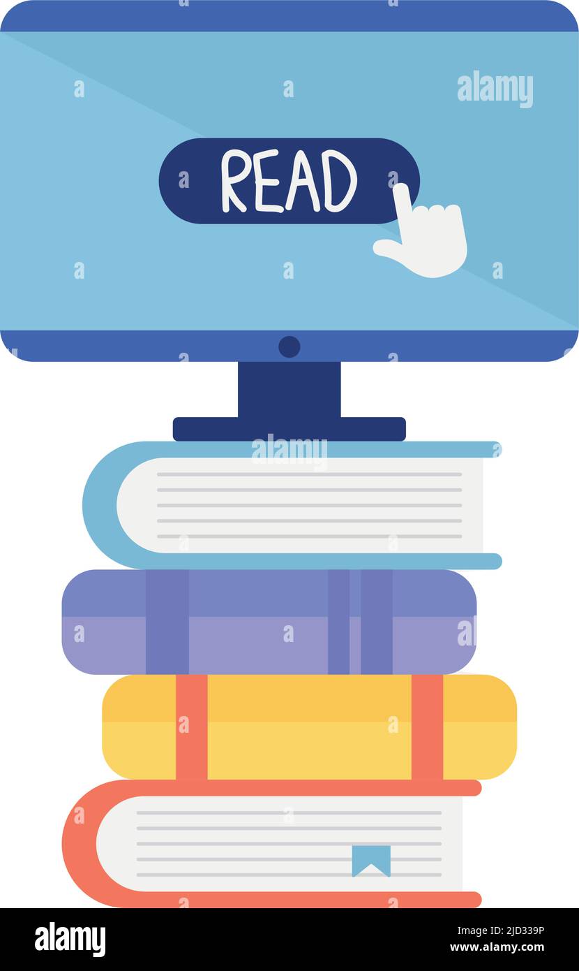 computer on books Stock Vector Image & Art - Alamy