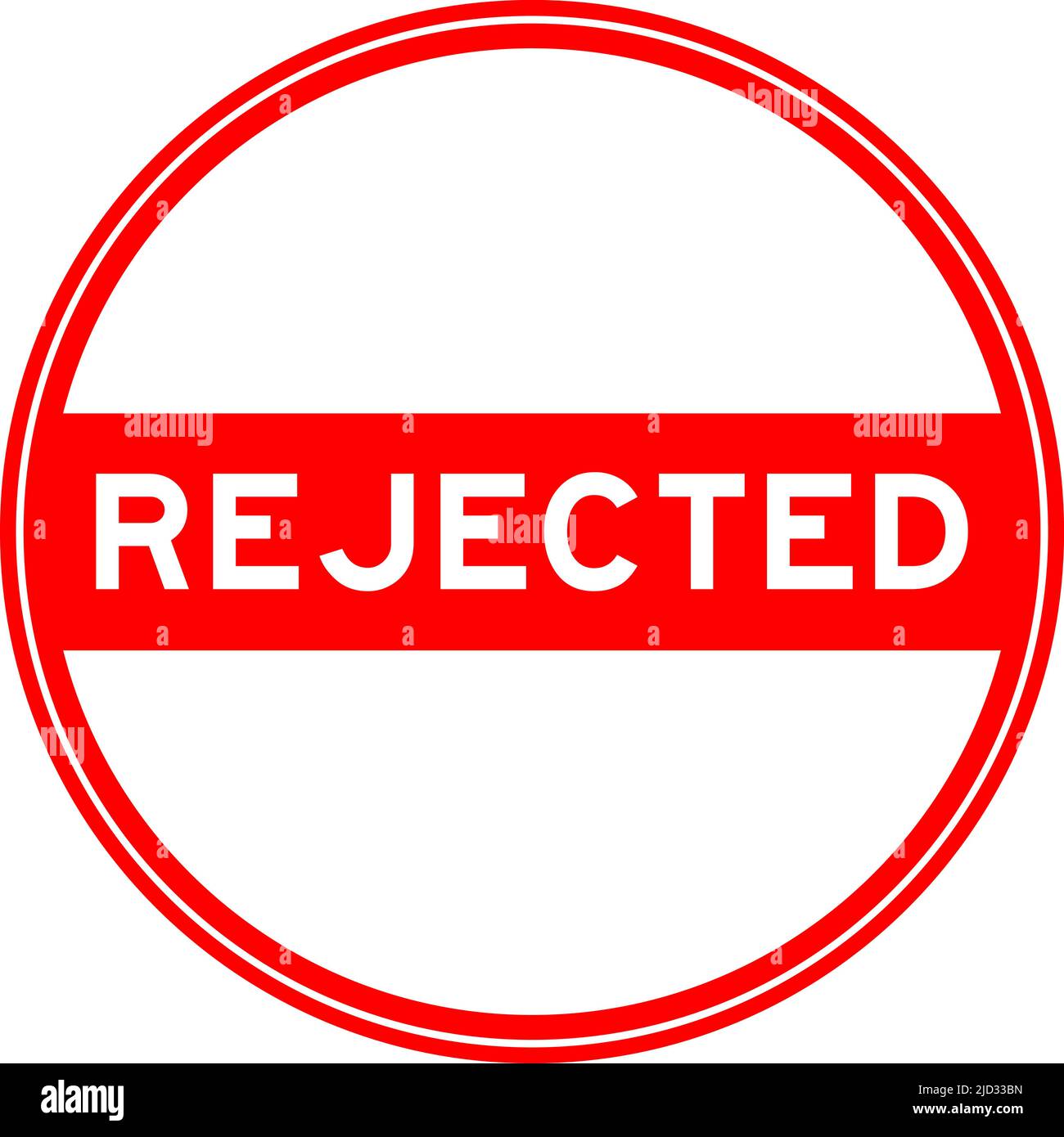 Red color round seal sticker in word rejected on white background Stock ...