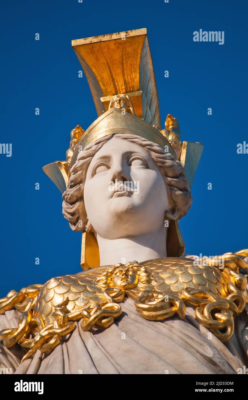 Statue of Athena, Parliament building, Vienna Stock Photo - Alamy