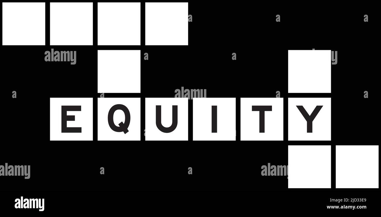 Alphabet letter in word equity on crossword puzzle background Stock ...