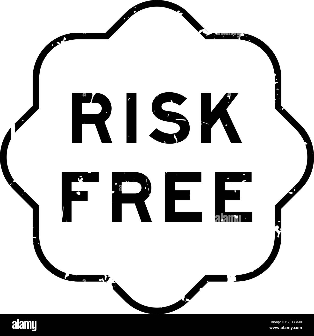 Grunge black risk free word rubber seal stamp on white background Stock ...