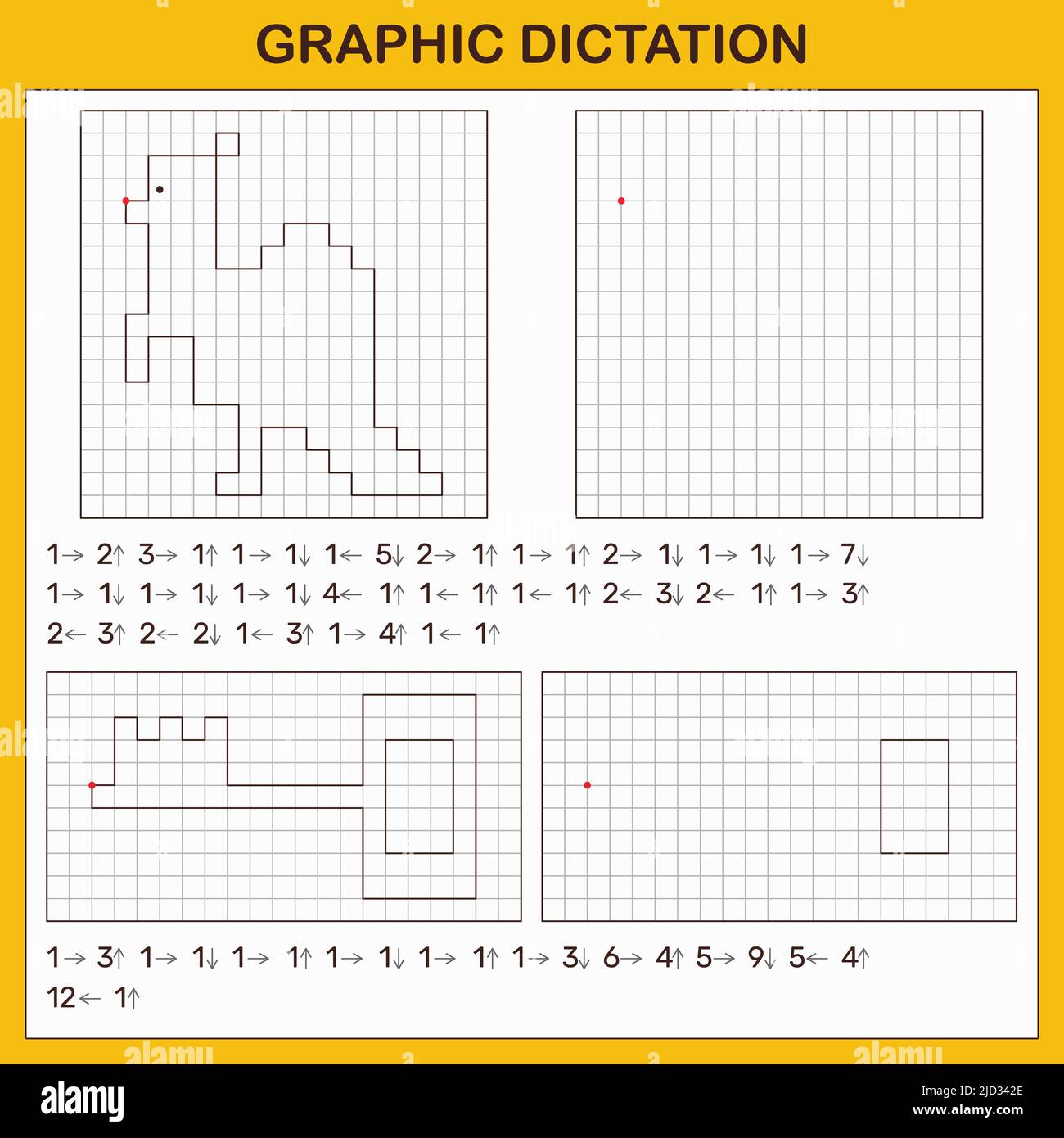 Graphic dictation. Educational games for kids Stock Vector Image & Art ...