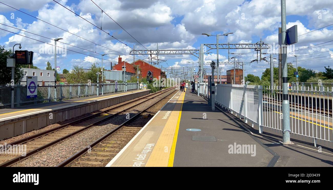 Southall Train station in London Ellizabeth Line - LONDON, UK - JUNE 9 ...