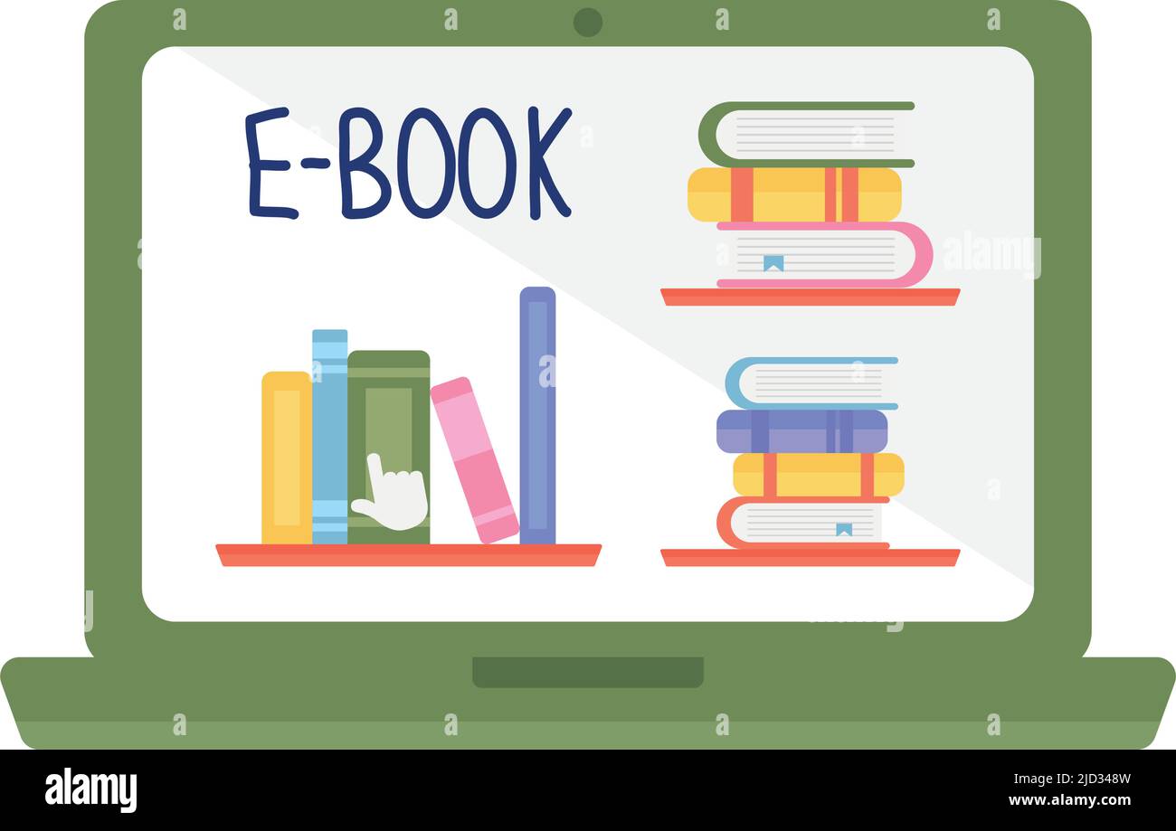 Elearning book laptop electronic book Cut Out Stock Images & Pictures ...