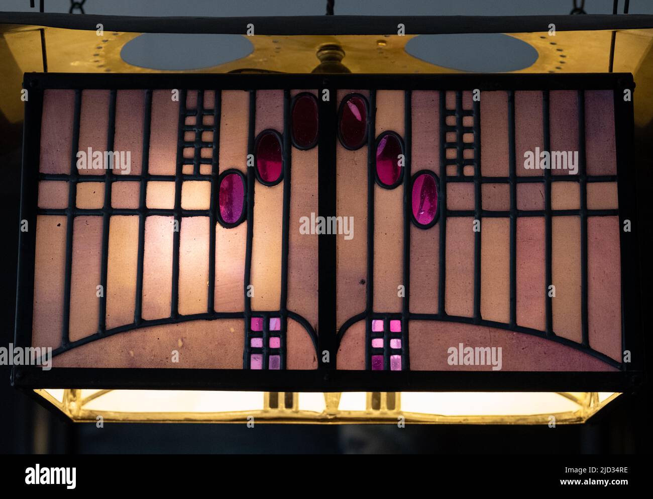 Lighting fixture in the interior of The Hill House, designed in British ...