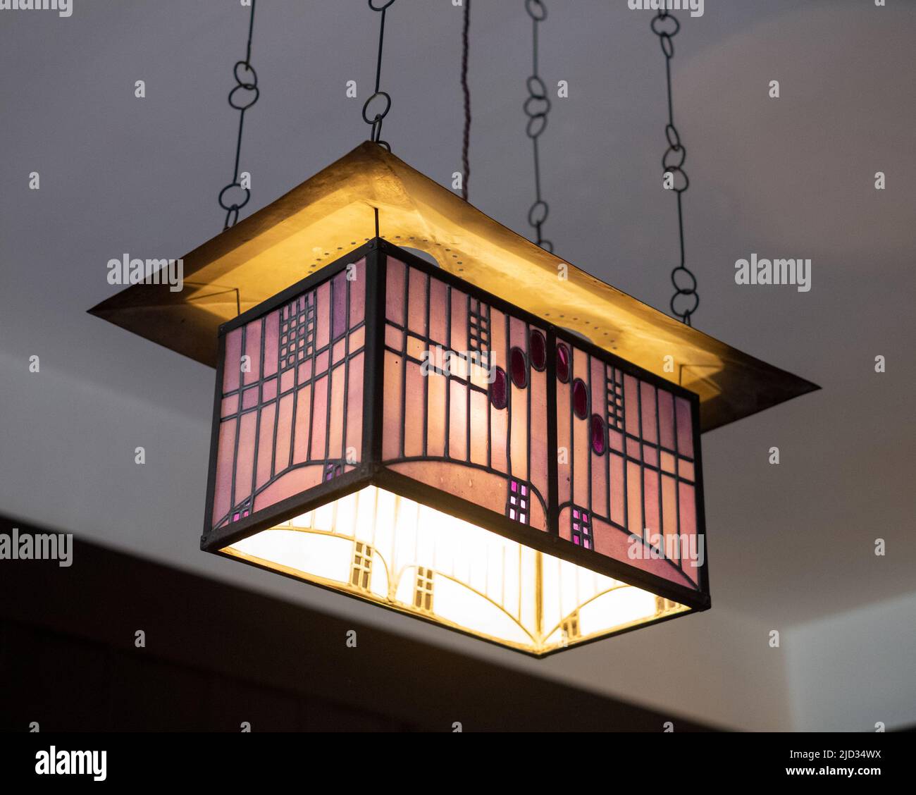 Lighting fixture in the interior of The Hill House, designed in British ...