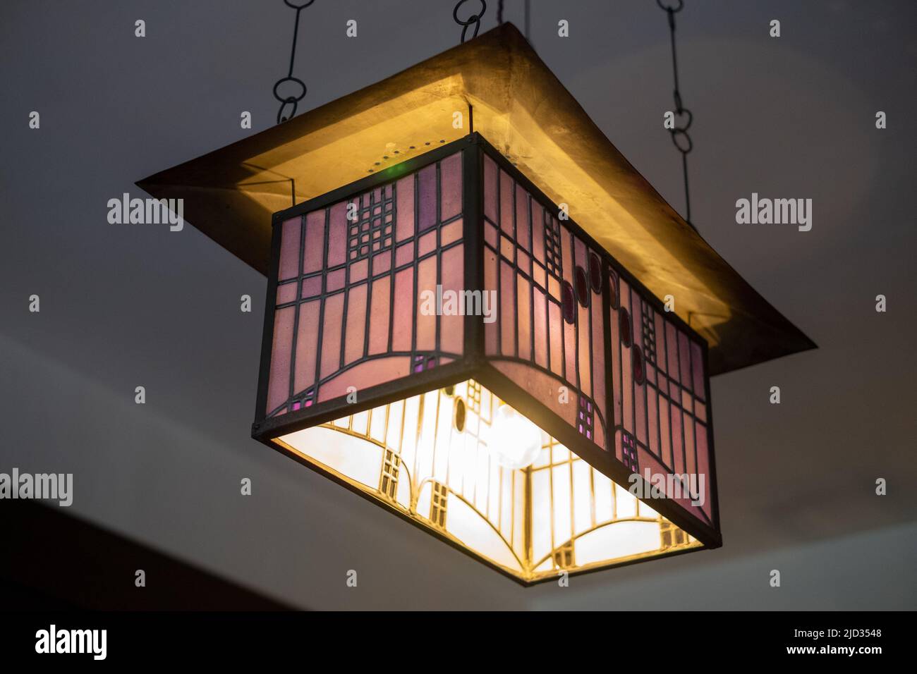 Lighting fixture in the interior of The Hill House, designed in British ...