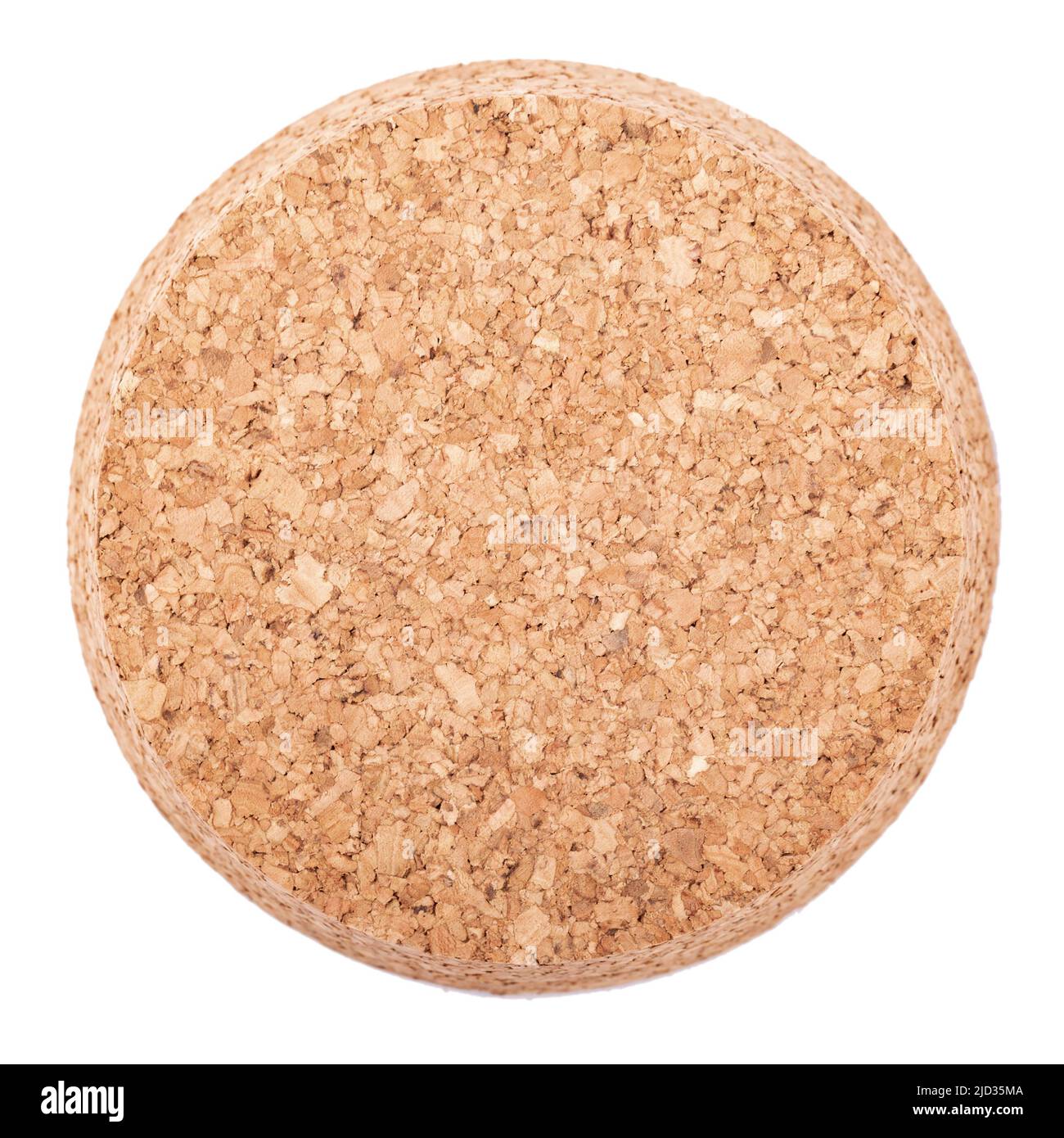 Round cork board isolated on white background, close up. Cork table ...