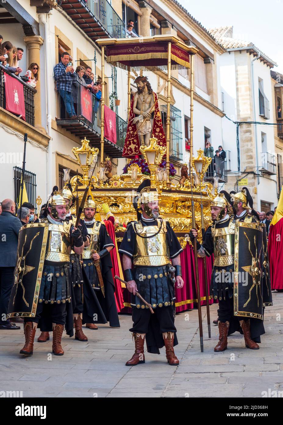 The throne of Jesus Christ parading through the streets of Úbeda during ...