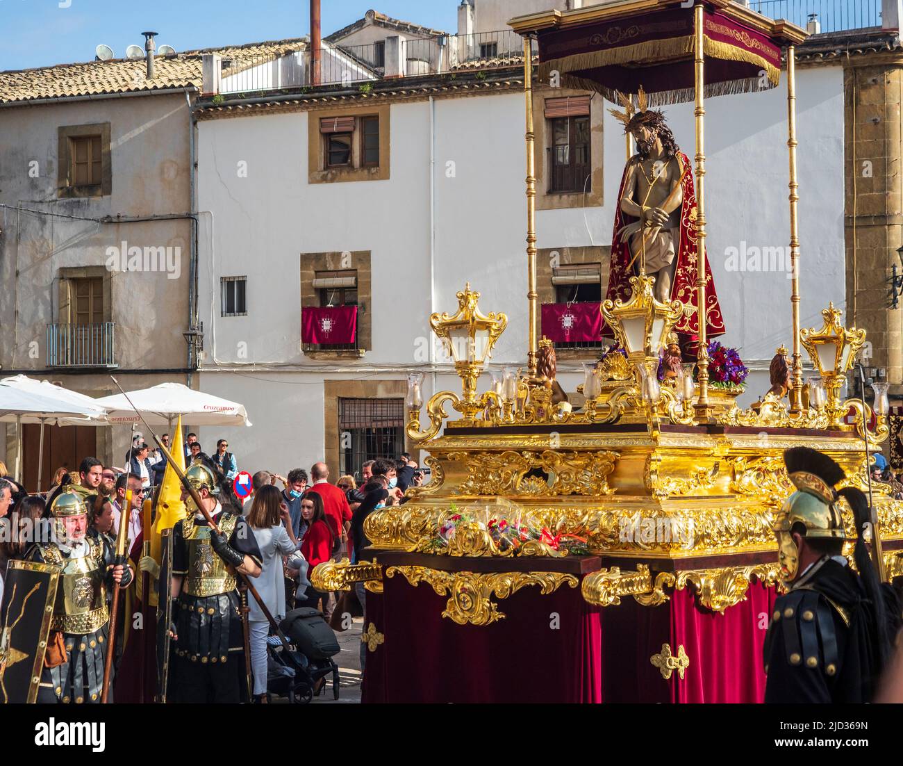 The throne of Jesus Christ parading through the streets of Úbeda during ...