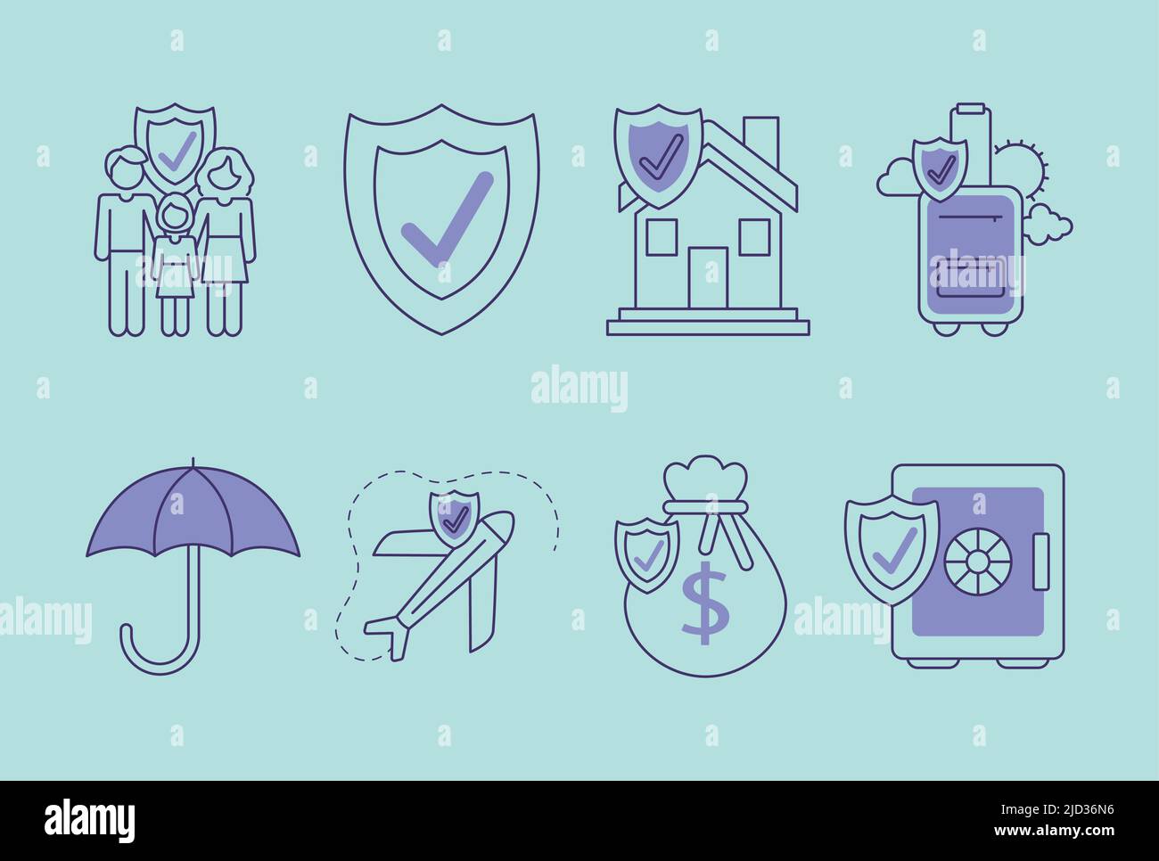 insurances icon set Stock Vector Image & Art - Alamy