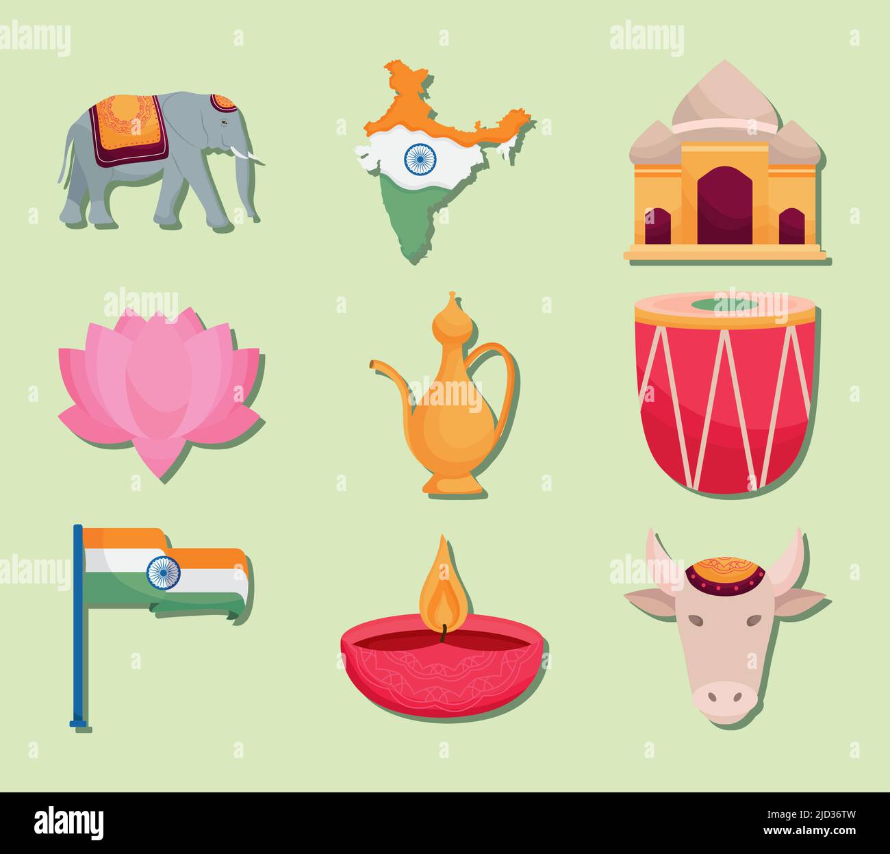 Indian icons set Stock Vector Image & Art - Alamy