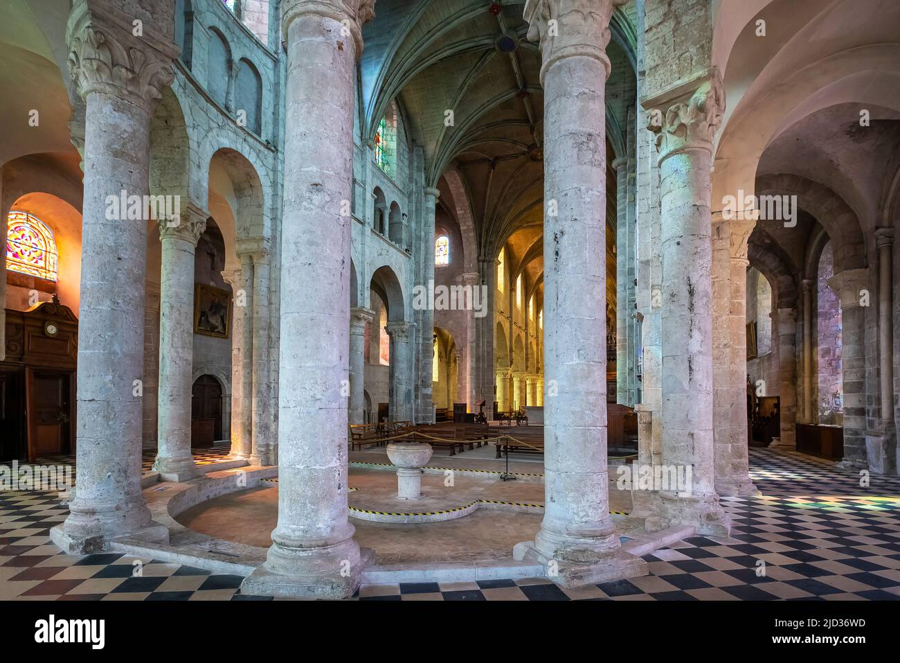 Interior of former abbey church of Notre-Dame de Beaugency built in the ...
