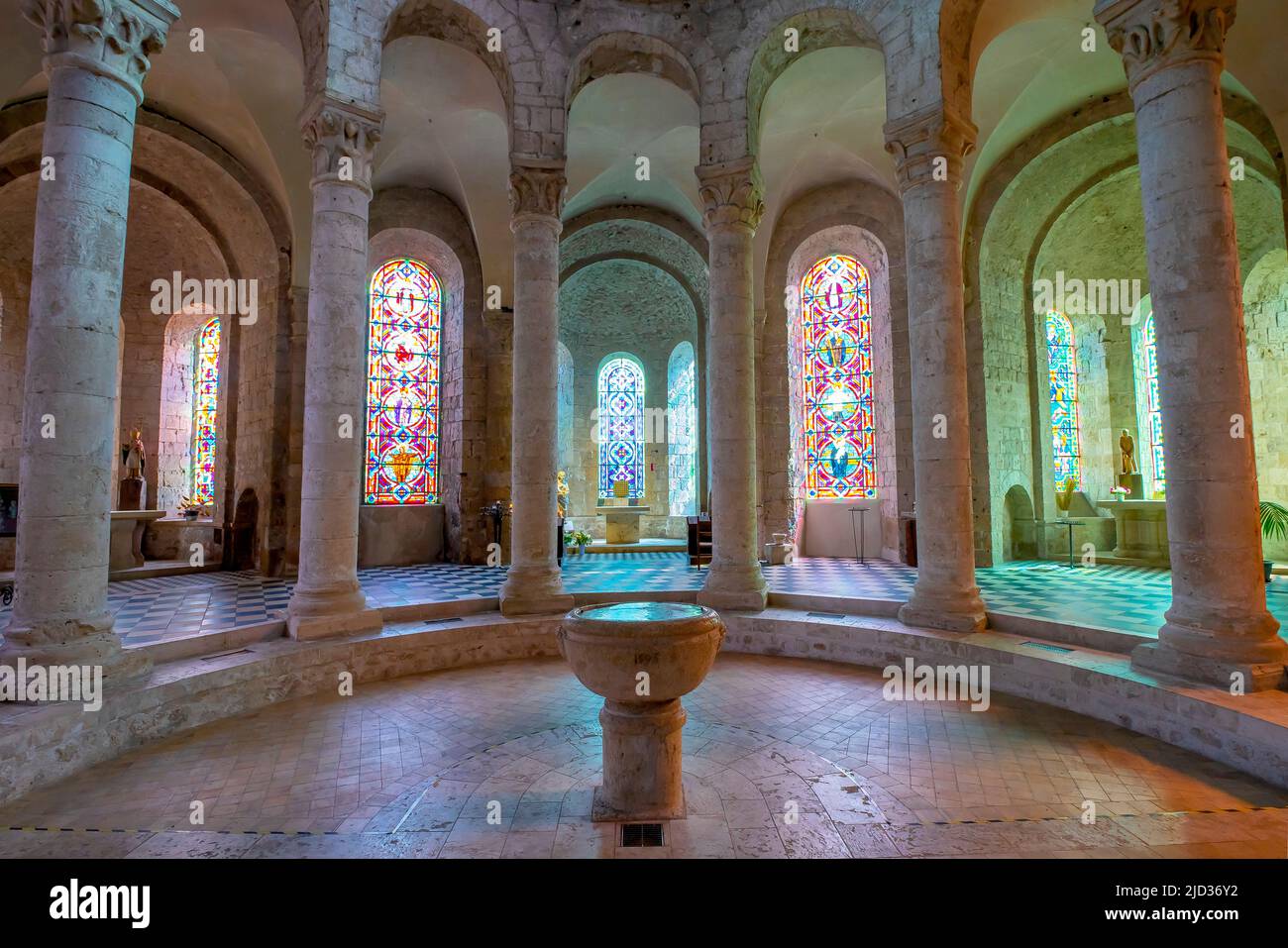 Interior of former abbey church of Notre-Dame de Beaugency built in the ...