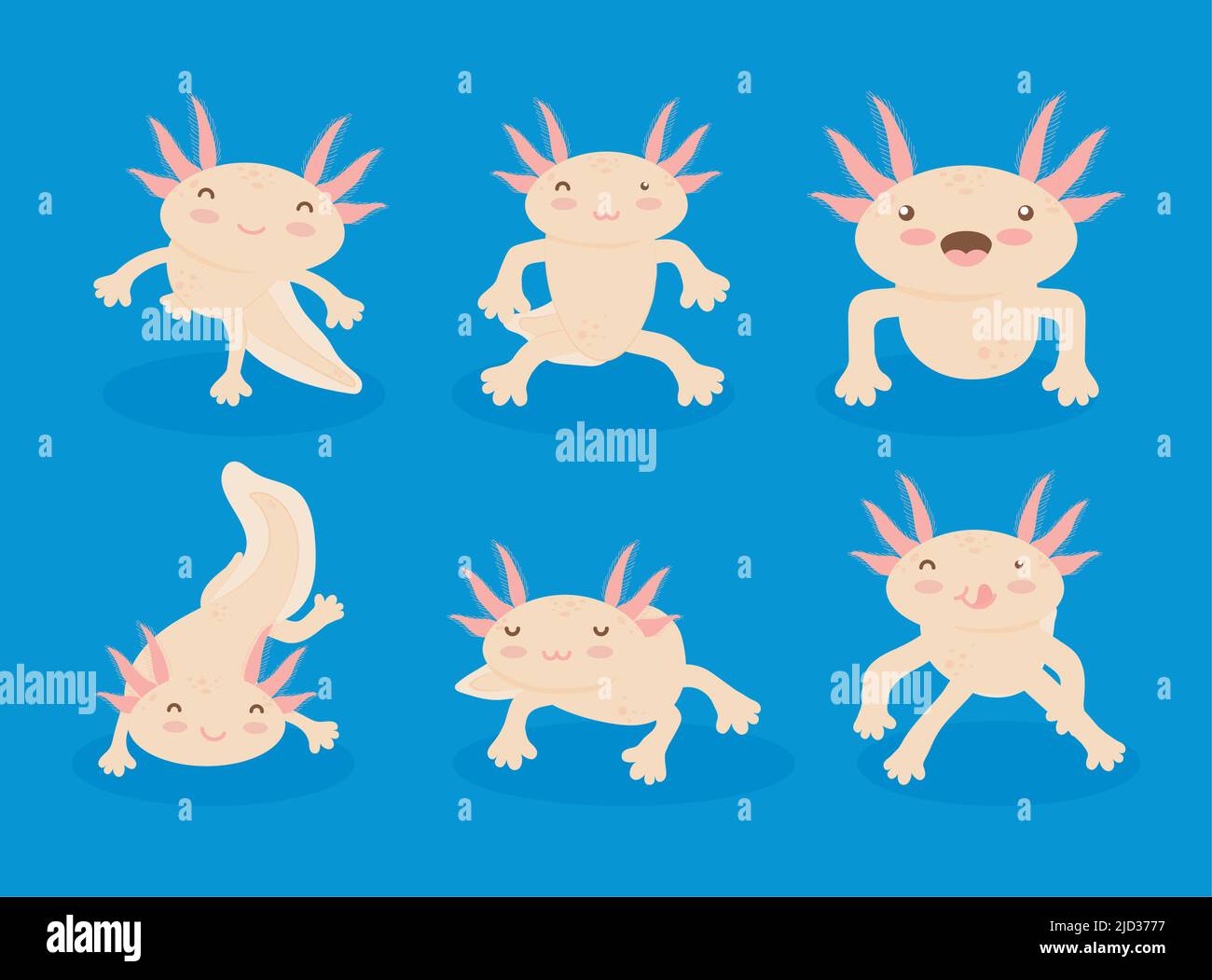 cute axolotls icons set Stock Vector Image & Art - Alamy