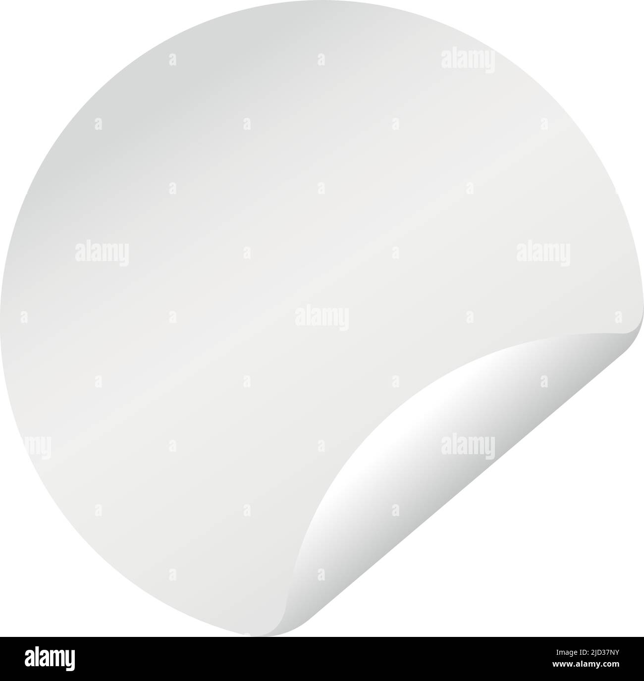 Round label with peel mockup. Blank white promo sticker Stock Vector ...