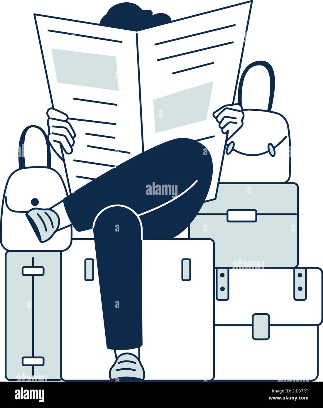 Man in suit reading paper Stock Vector Images - Alamy