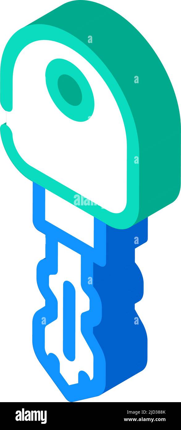 double ended key isometric icon vector illustration Stock Vector Image ...