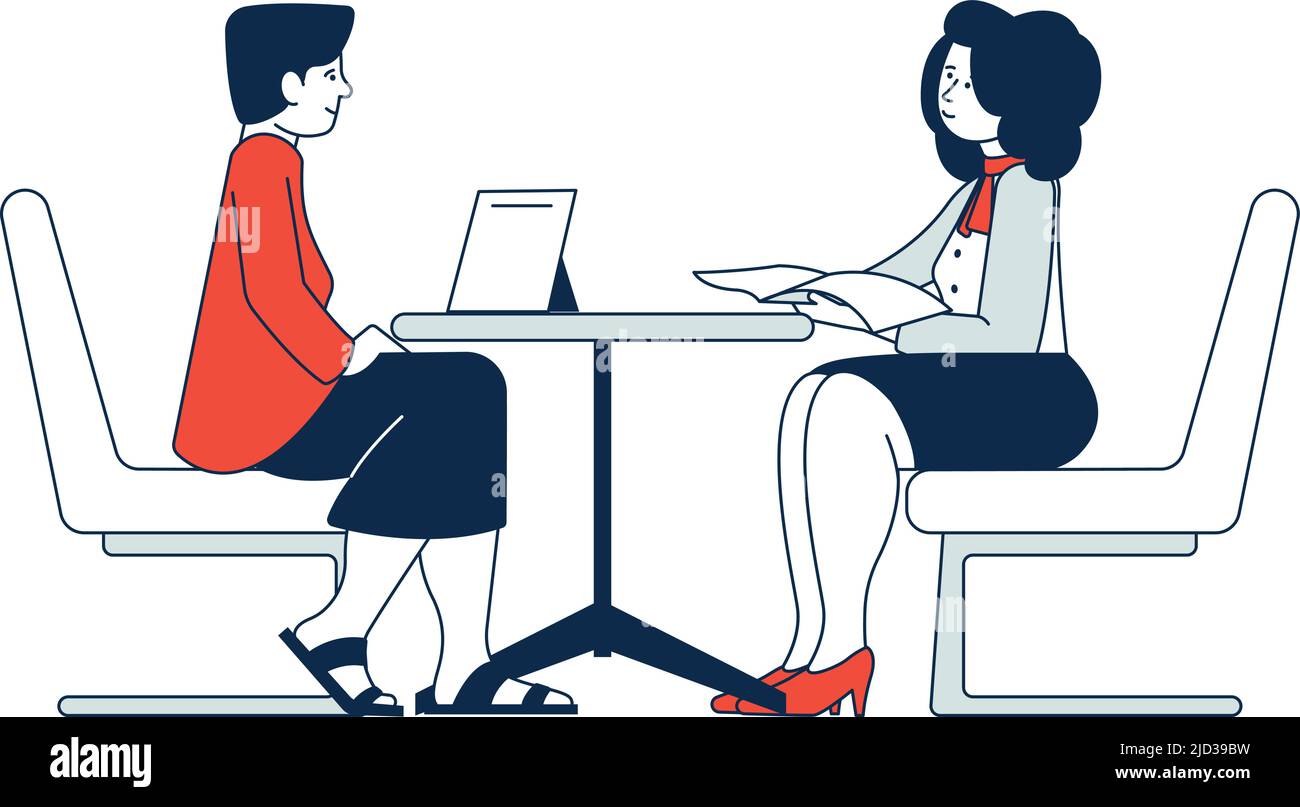 Corporate worker talking with client. Legal consultation Stock Vector ...