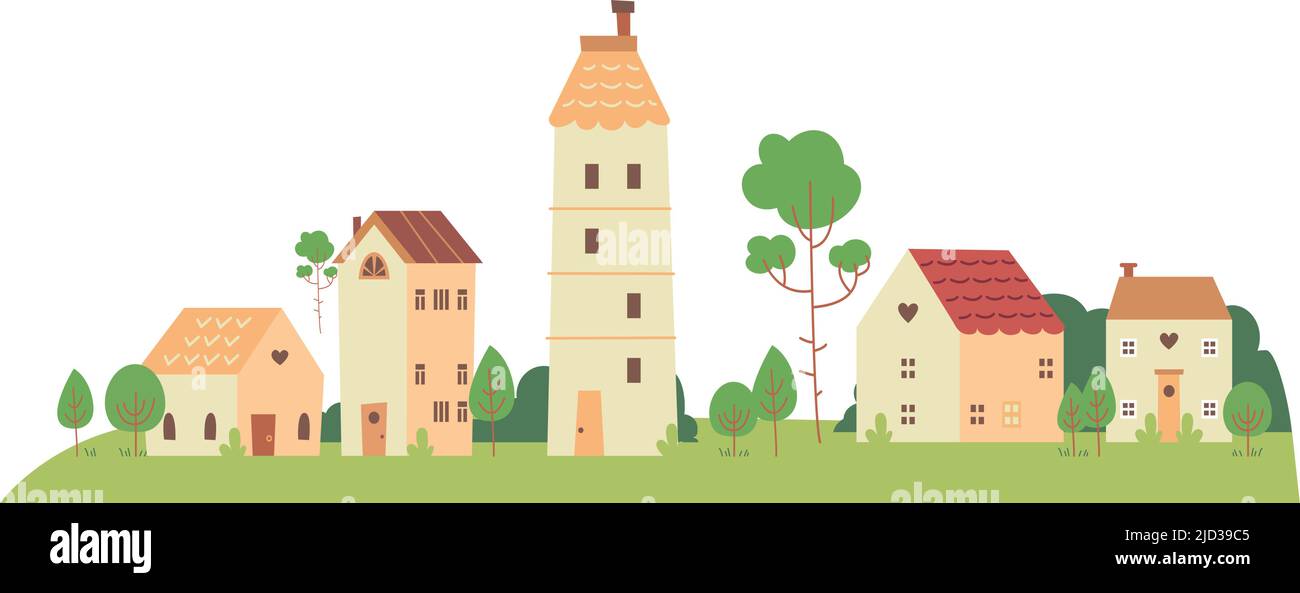 Small cozy town Cut Out Stock Images & Pictures - Alamy