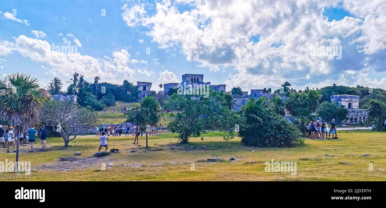 Tulum Mexico 21. February 2022 Ancient Tulum ruins Mayan site with ...