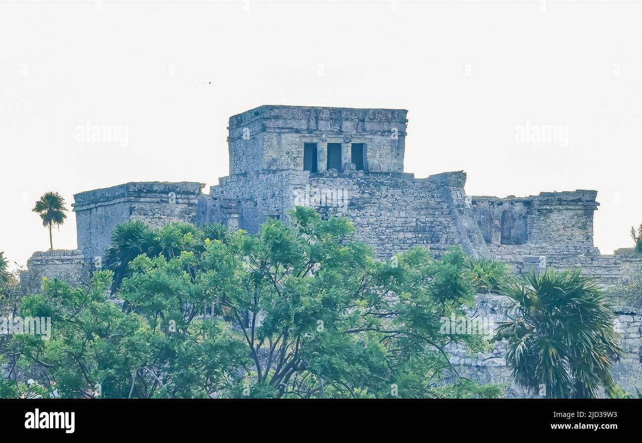 Ancient Tulum ruins Mayan site with temple ruins pyramids and artifacts ...
