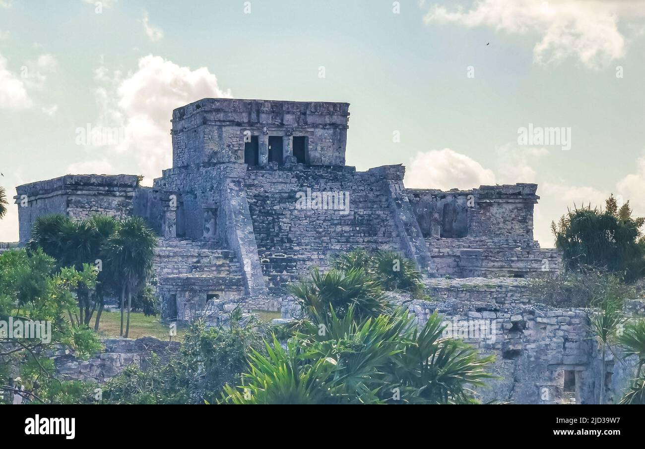 Ancient Tulum ruins Mayan site with temple ruins pyramids and artifacts ...