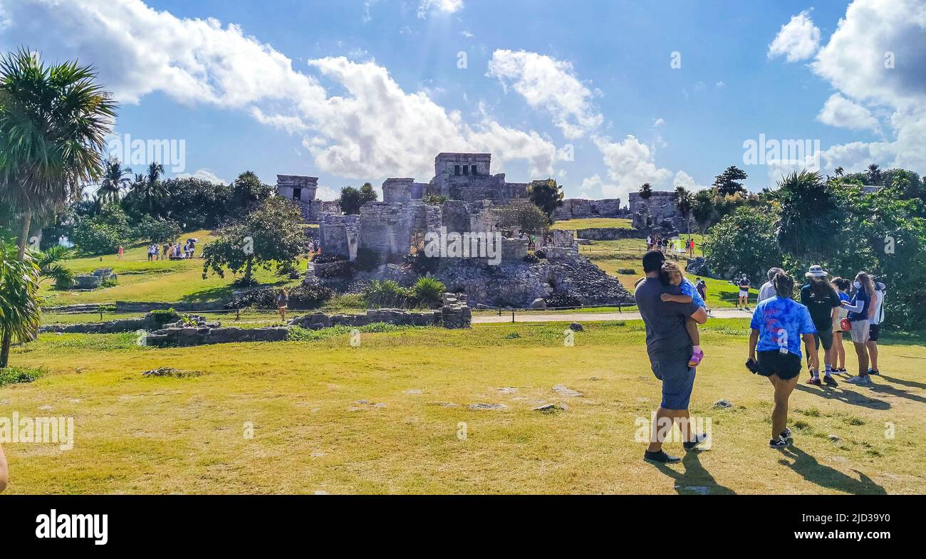 Tulum Mexico 21. February 2022 Ancient Tulum ruins Mayan site with ...