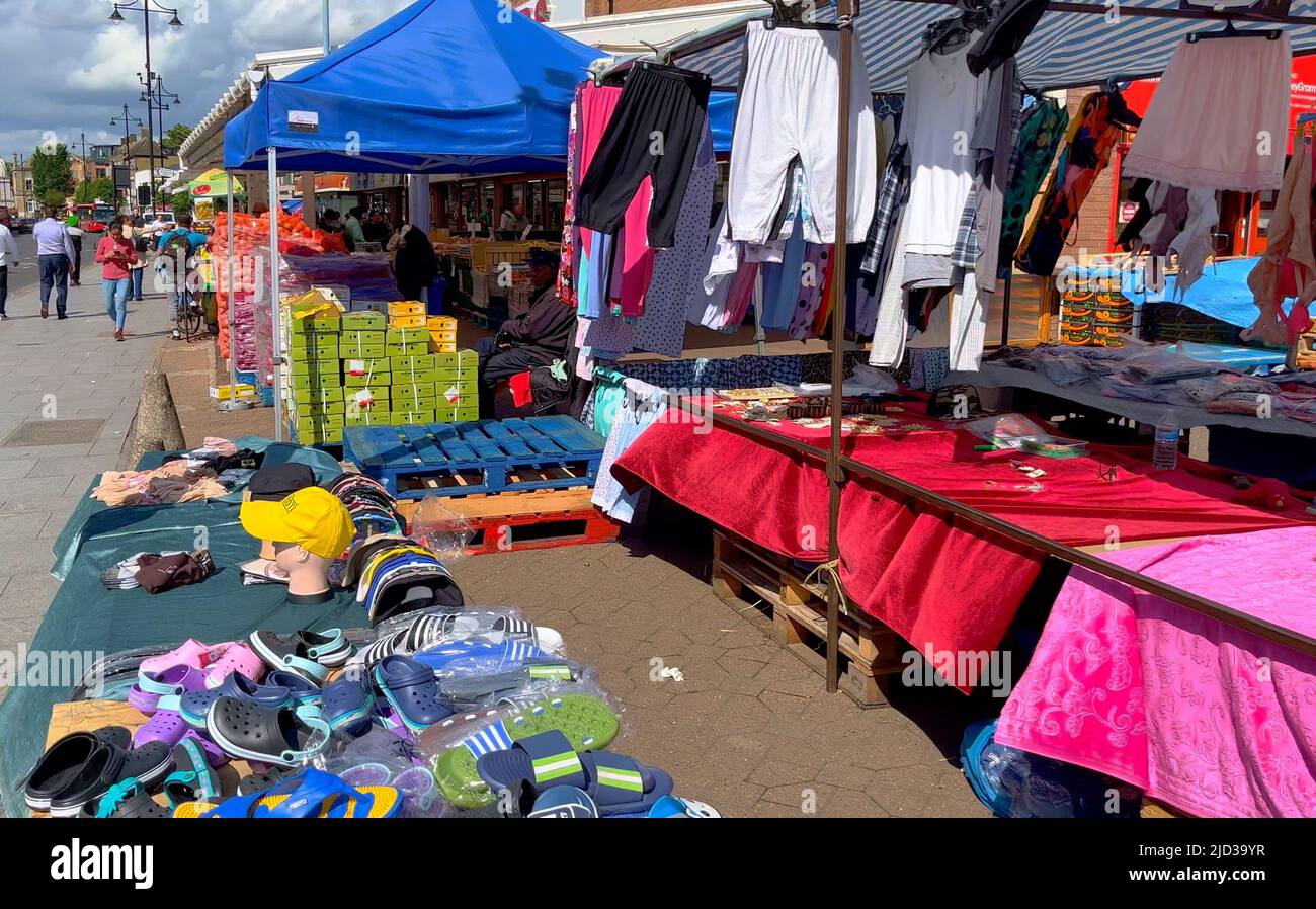 Southall Market at Southall Broadway - LONDON, UK - JUNE 9, 2022 Stock ...