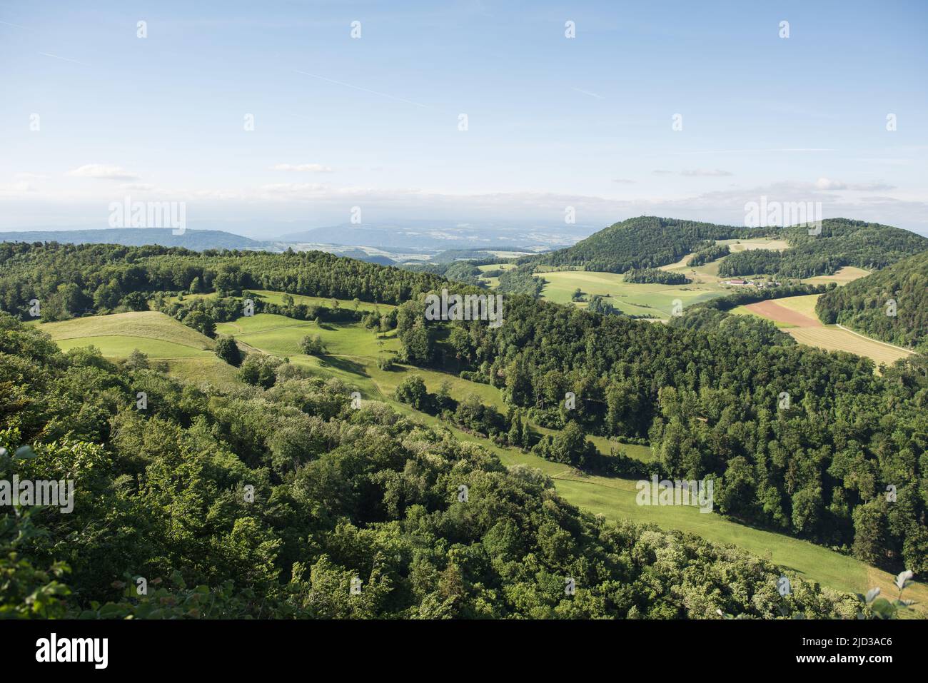 landscape in switzerland, view from the (Wasserflue), a 866 m above sea ...