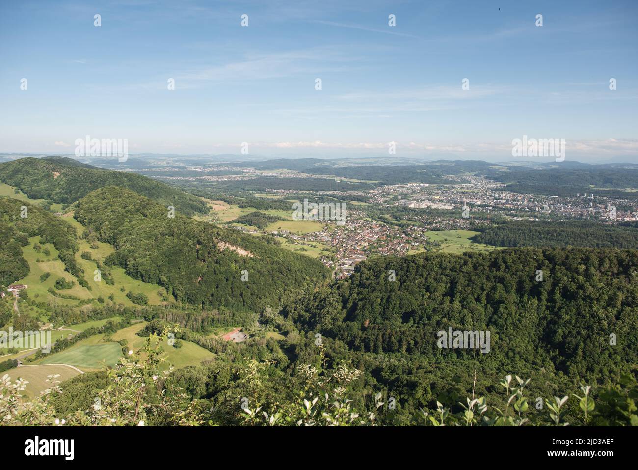 landscape in switzerland, view from the (Wasserflue), a 866 m above sea ...