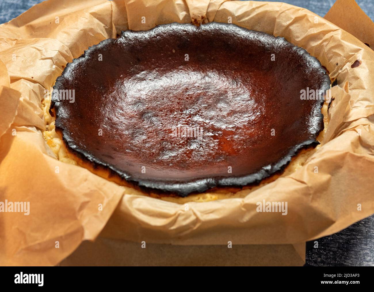 Burnt Basque cheesecake Stock Photo - Alamy