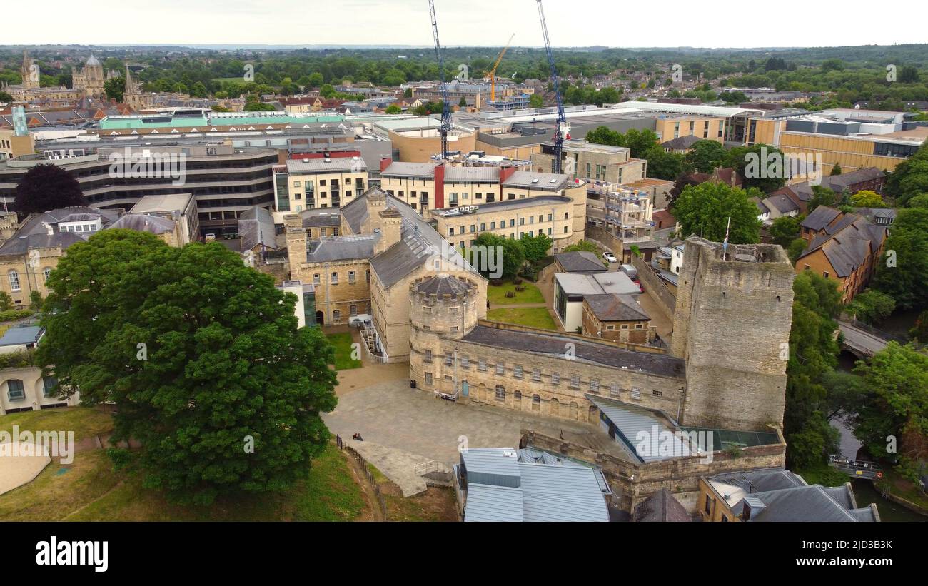 Oxford Castle from above - aerial view Stock Photo - Alamy