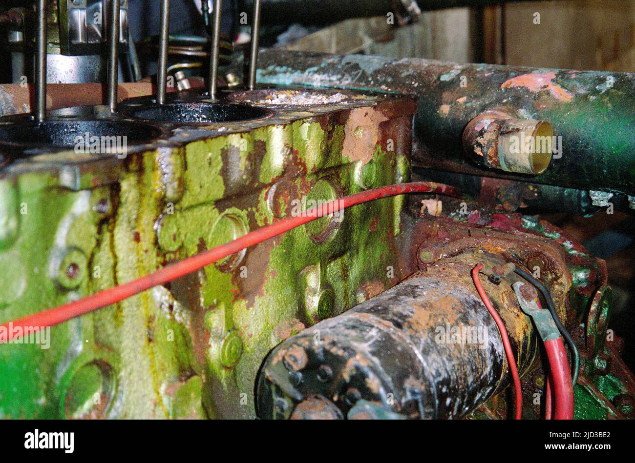 Ford 6 cylinder diesel boat engine disassembled for repair Stock Photo ...