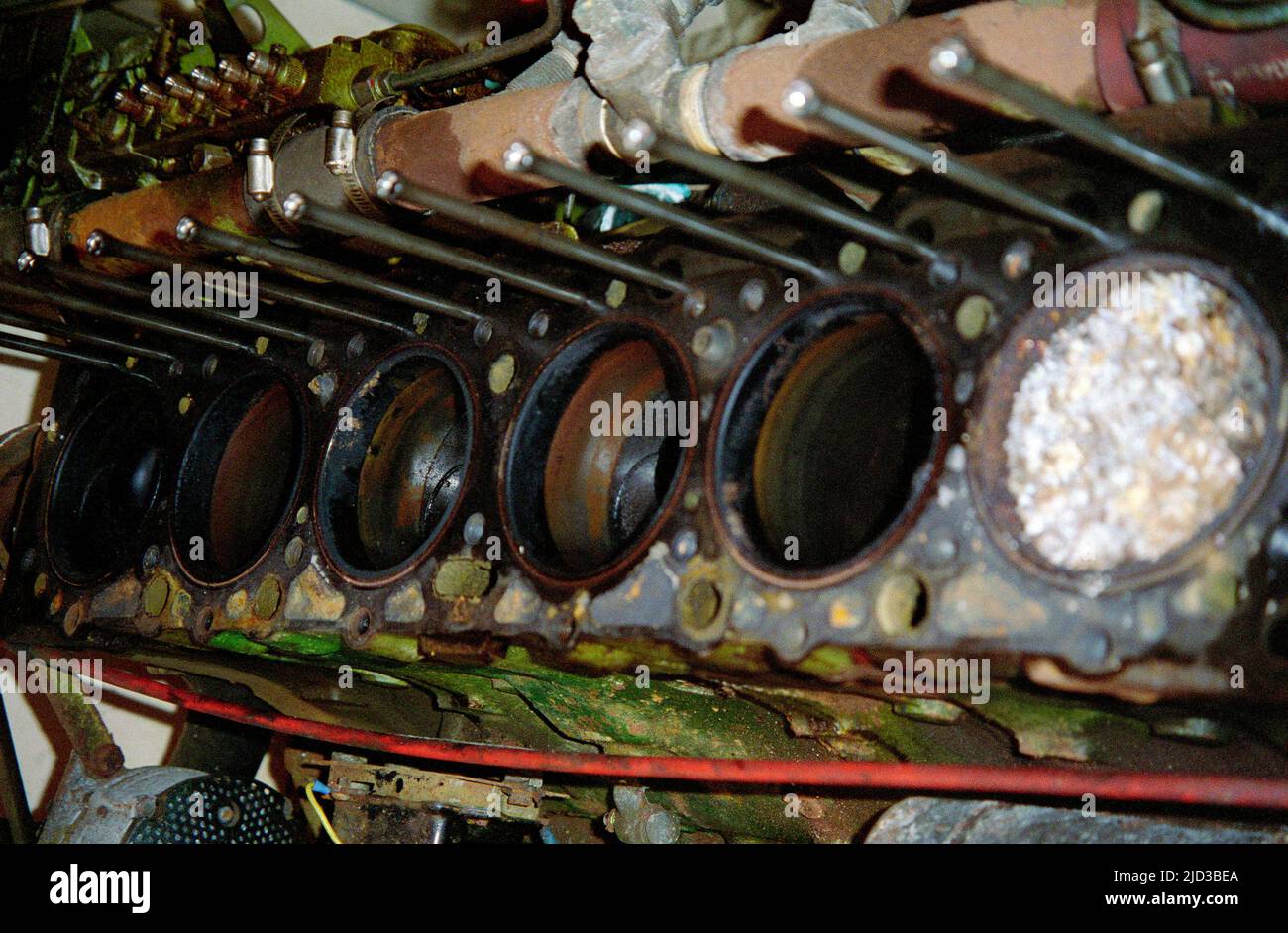 Ford 6 cylinder diesel boat engine disassembled for repair Stock Photo ...